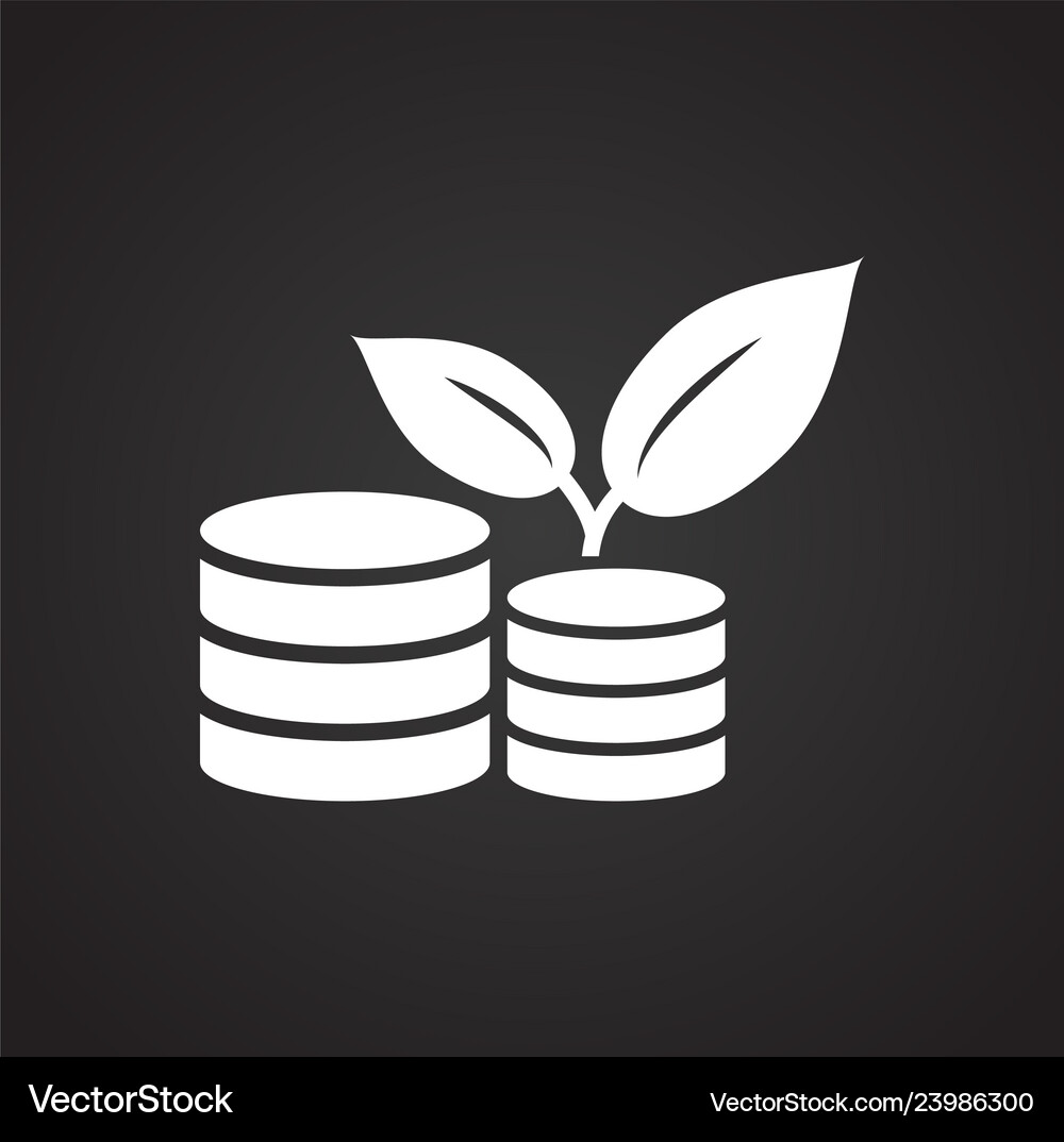 Grow icon on black background for graphic and web Vector Image
