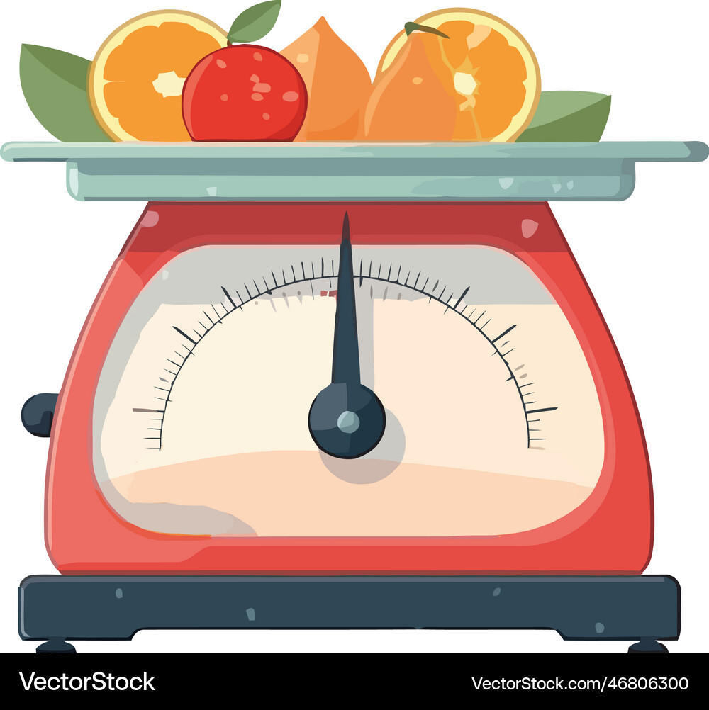 Healthy fresh fruit on balance Royalty Free Vector Image