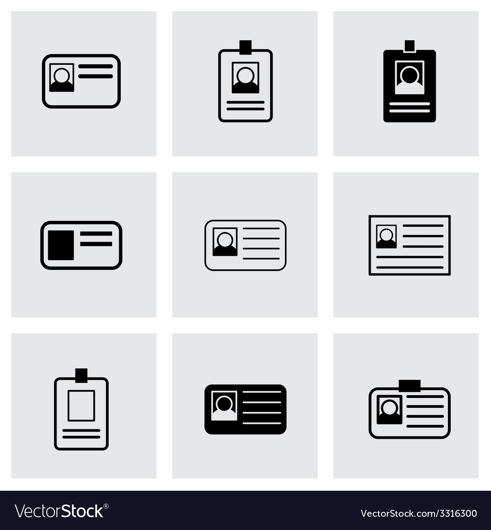 Id card icon set Royalty Free Vector Image - VectorStock