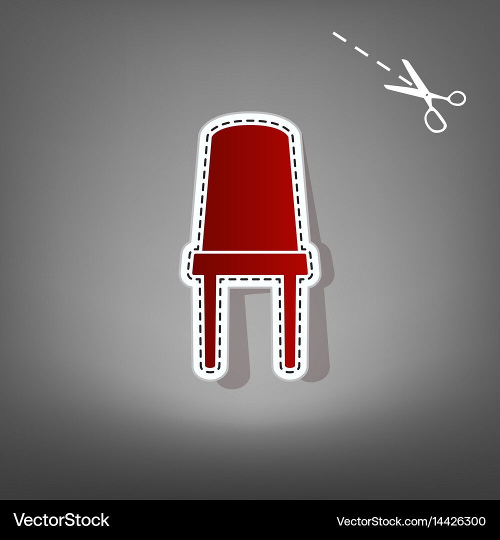 Office chair sign red icon Royalty Free Vector Image