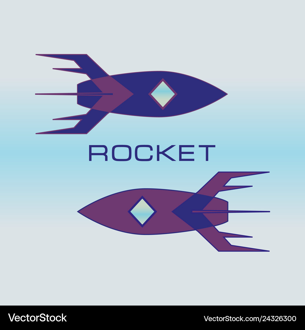 Rocket ship logo colorful galaxy space symbol Vector Image