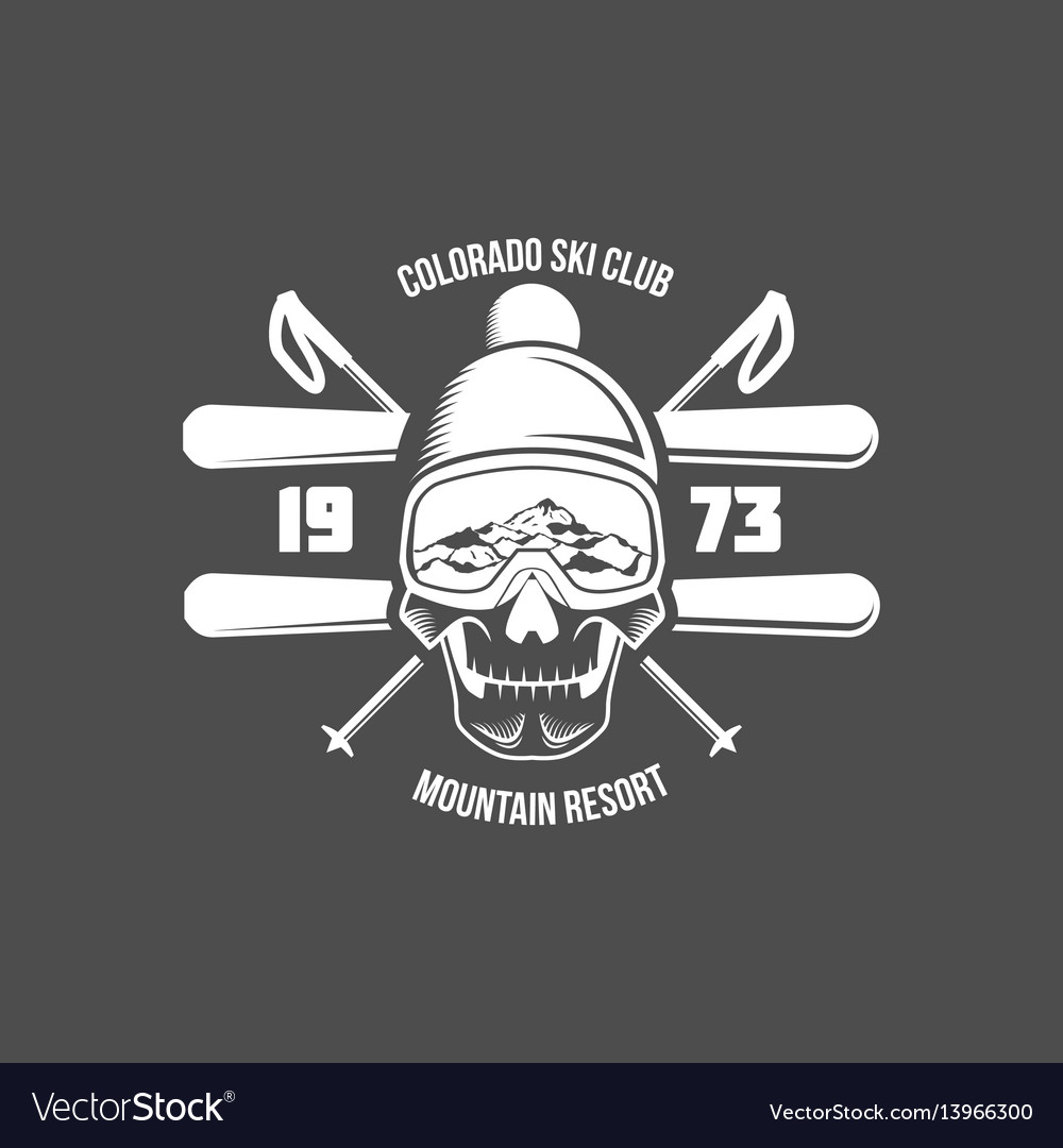 Set vintage skiing labels and design elements Vector Image