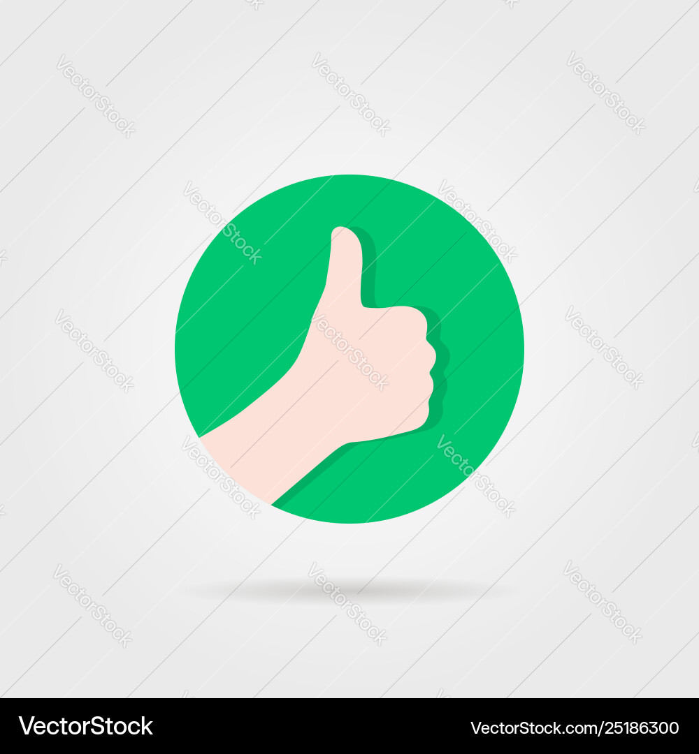 Thumbs up like sure round logo Royalty Free Vector Image