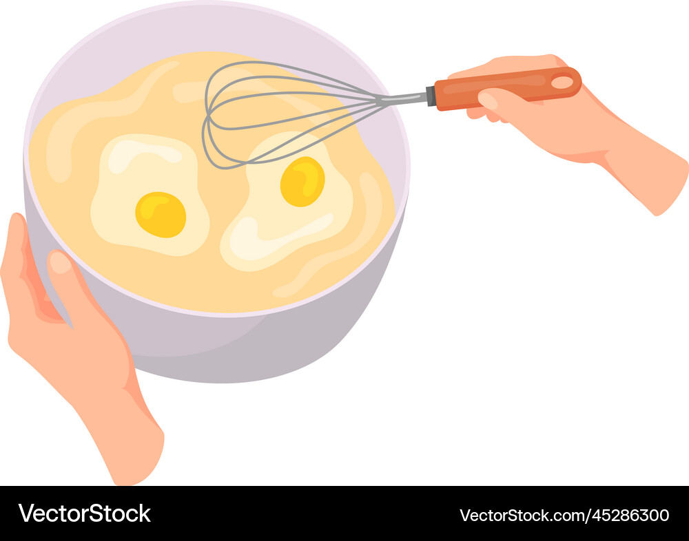 Whisking egg icon cartoon cooking or baking Vector Image