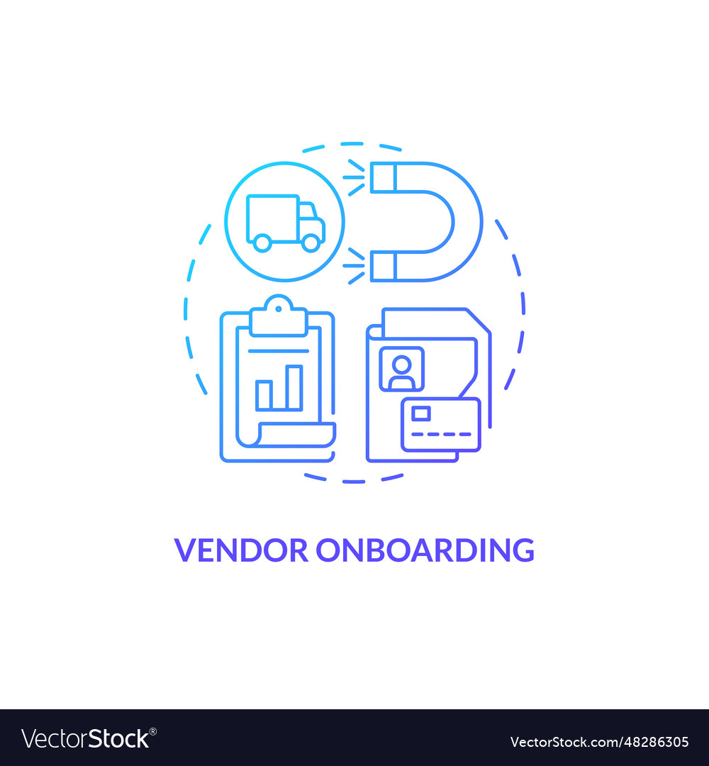 2d vendor onboarding gradient line icon concept Vector Image