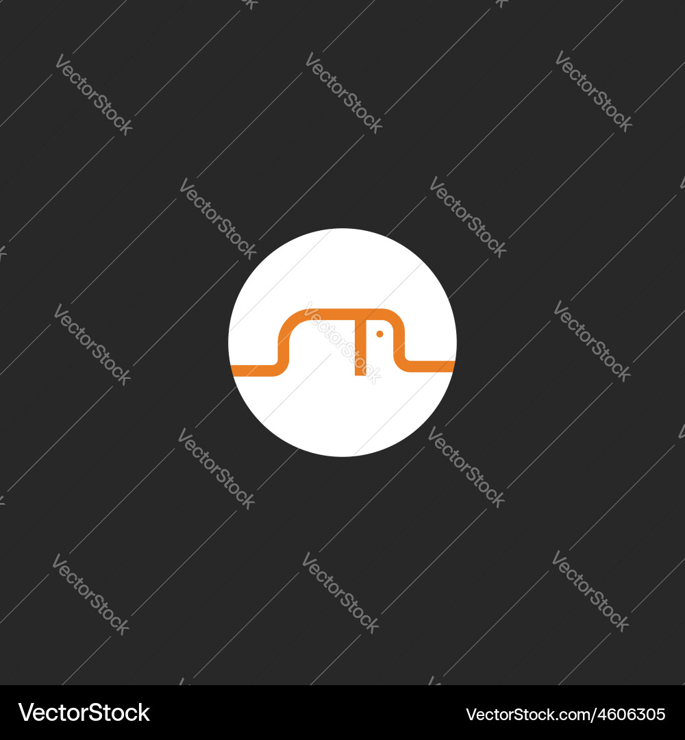 Abstract round logo elephant graphic design animal
