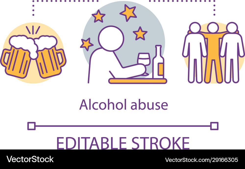 Alcohol abuse concept icon beer alcoholism thin Vector Image