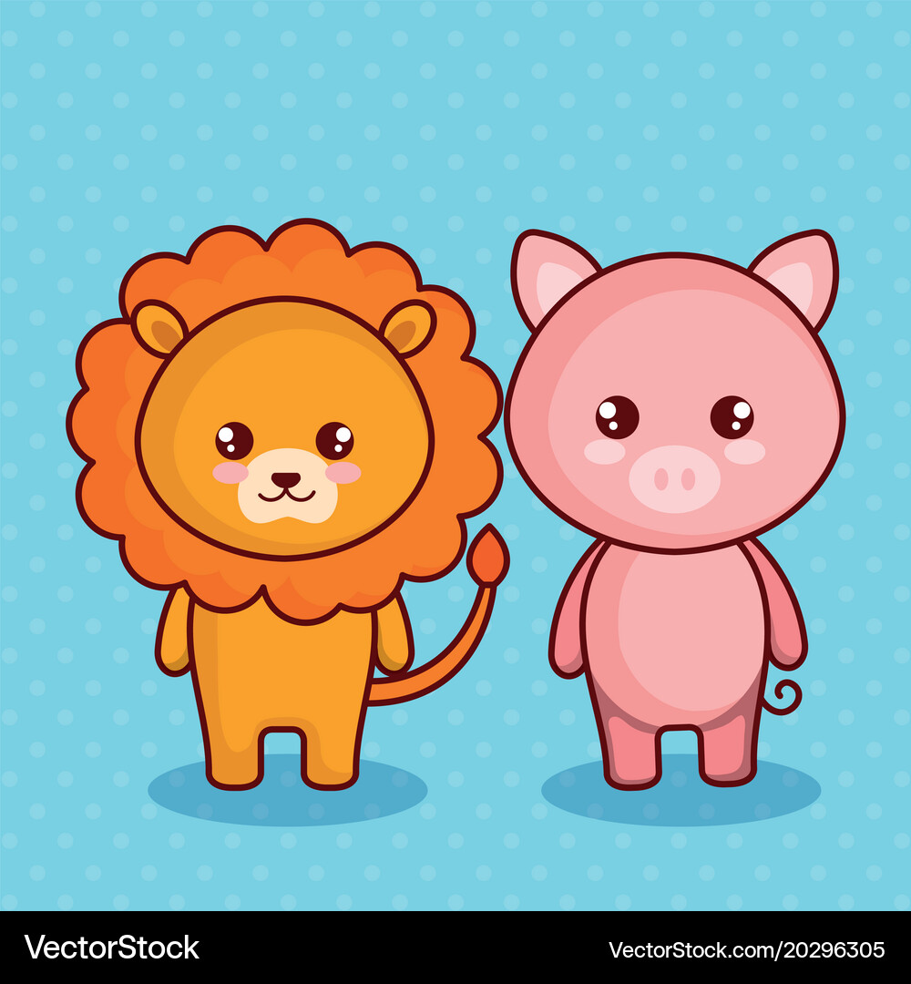 Cute and little animals characters Royalty Free Vector Image