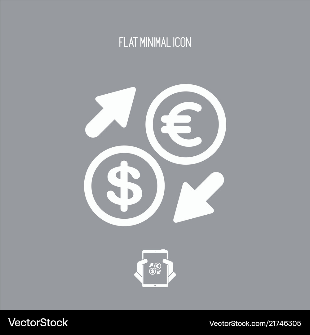 Eurodollar - foreign currency exchange icon Vector Image