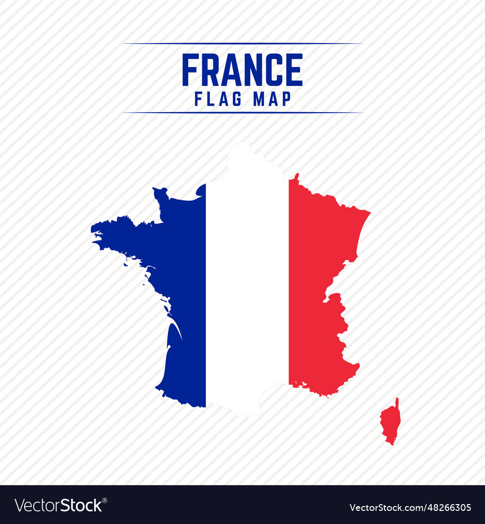 Flag map of france france map Royalty Free Vector Image