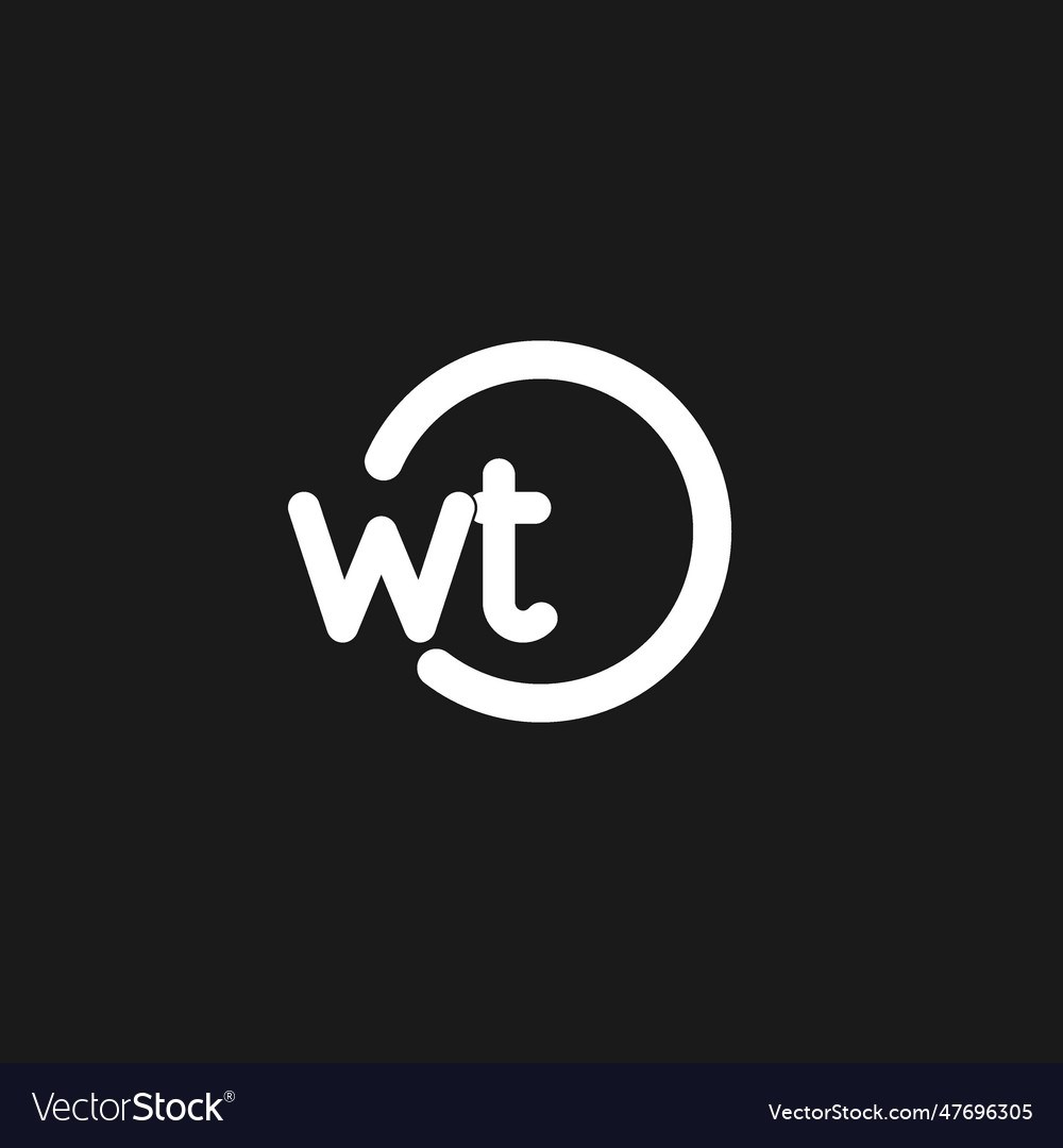Initials wt logo monogram with simple circles Vector Image