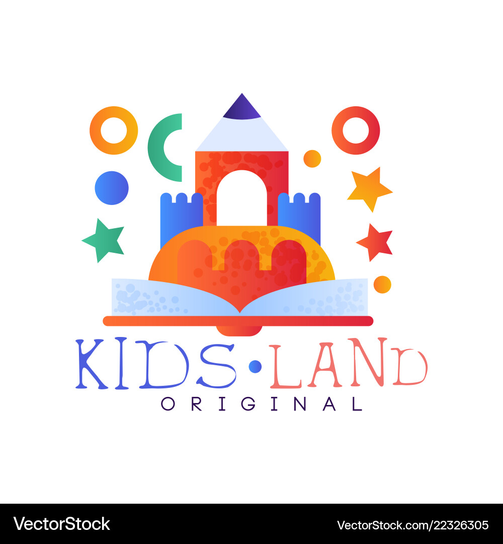 Kids land logo original creative label template Vector Image