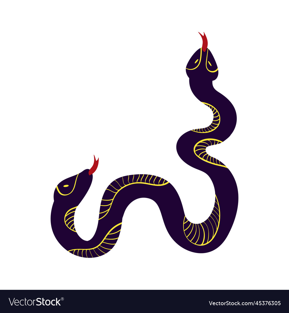 Magic mystical snakes freaky quirky Royalty Free Vector