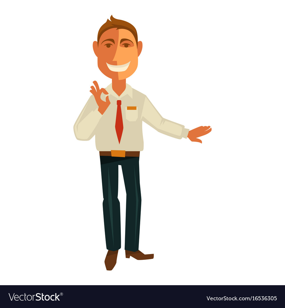 Manager gesturing ok Royalty Free Vector Image