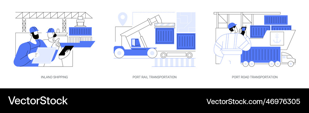 Sea port infrastructure abstract concept Vector Image