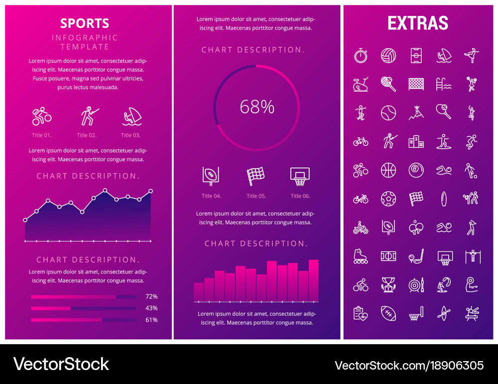 Sports infographic template elements and icons Vector Image