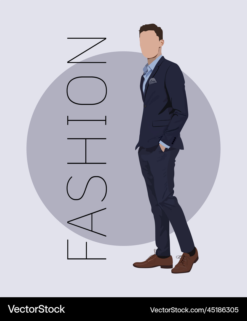 Stylish man in a flat style on an interesting Vector Image
