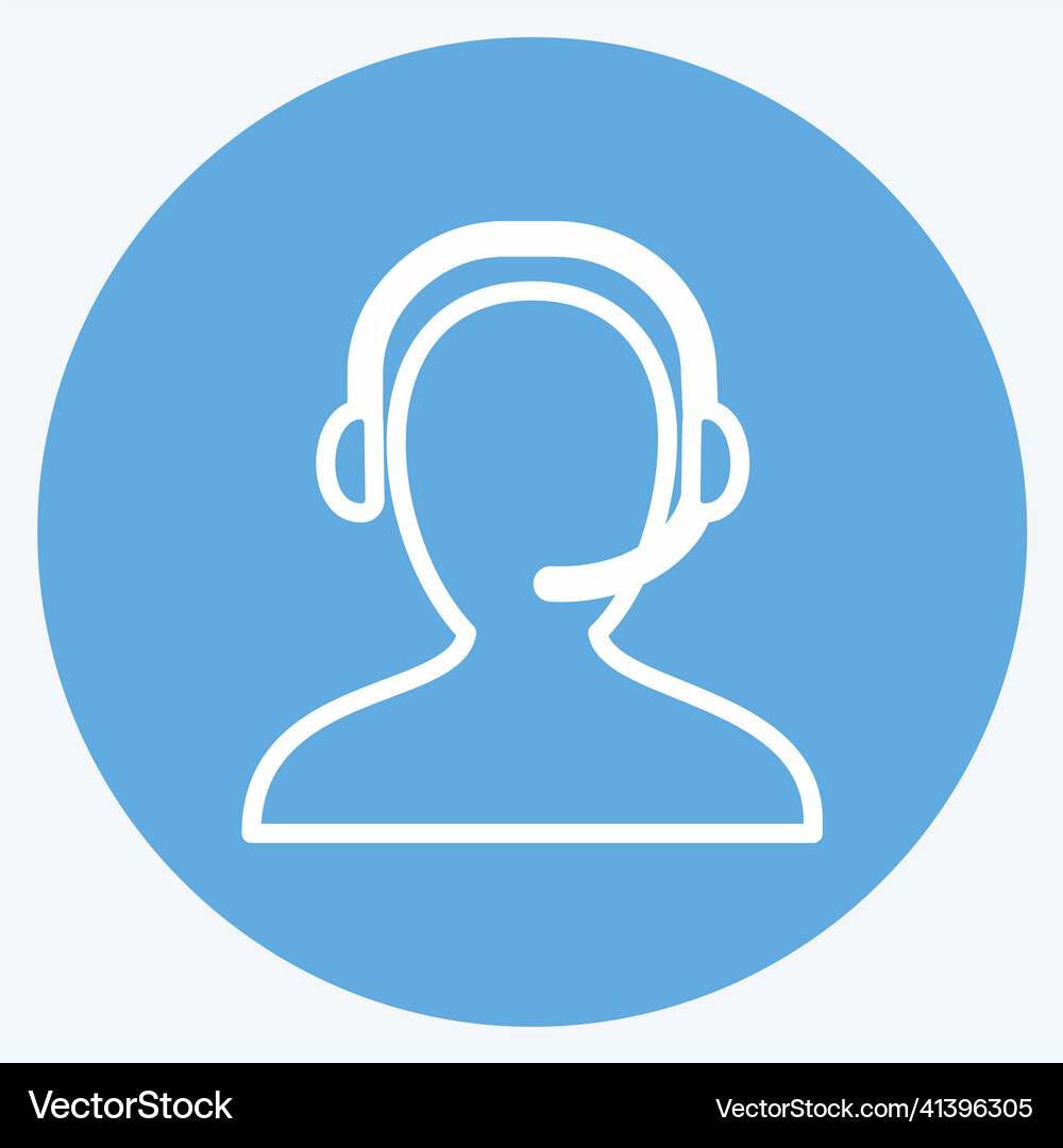 Team support icon in trendy blue eyes style Vector Image