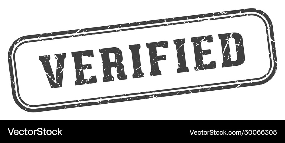 Verified stamp verified rectangular stamp on Vector Image