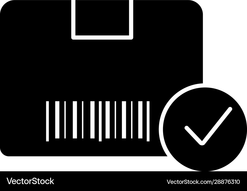 Approved delivery glyph icon Royalty Free Vector Image