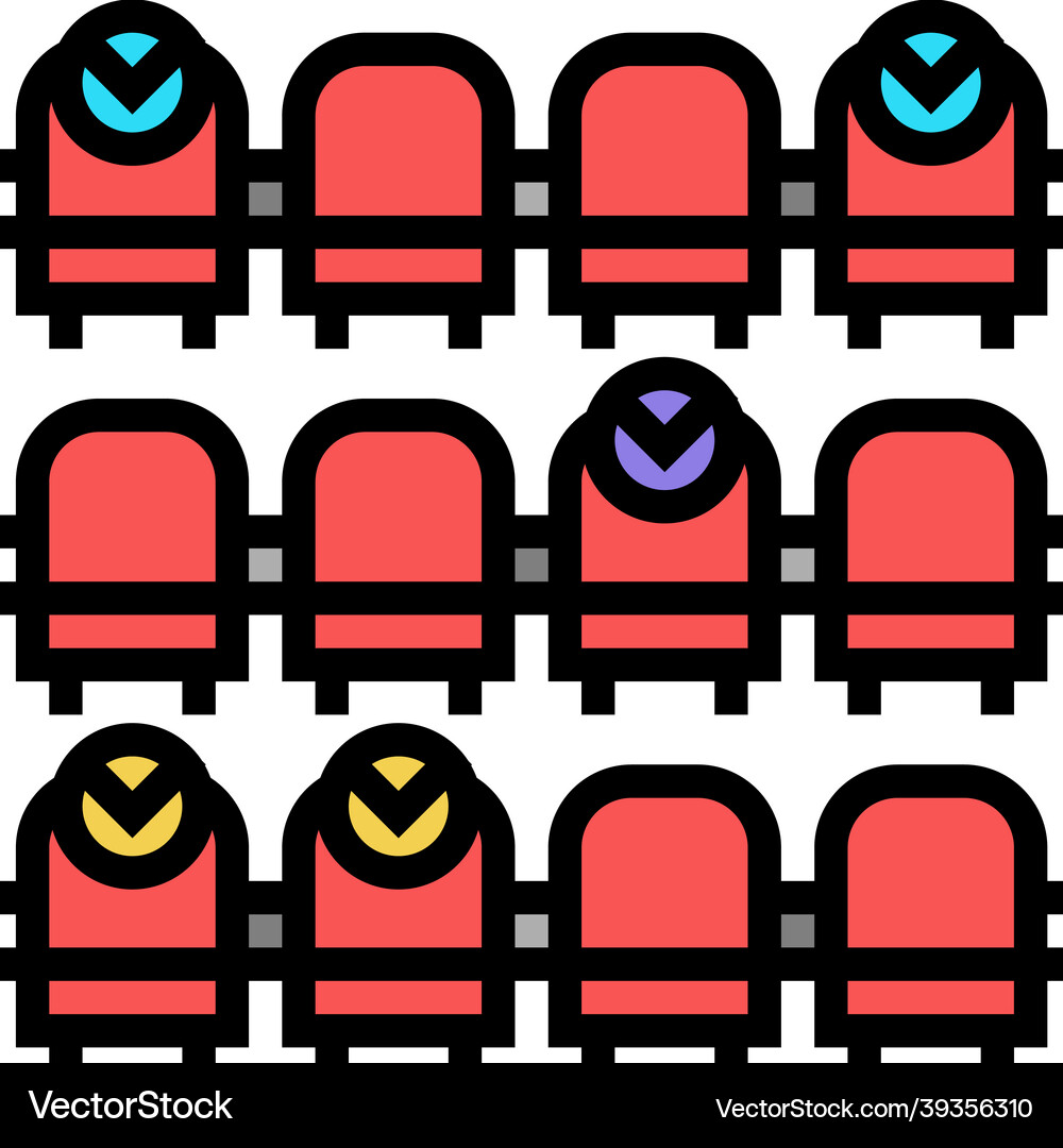 Booking cinema ticket color icon Royalty Free Vector Image