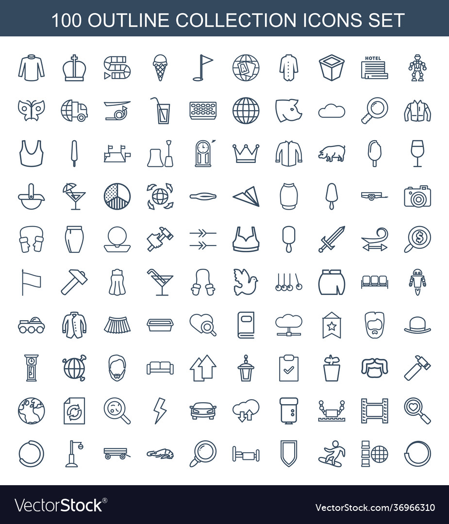 Collection icons Royalty Free Vector Image - VectorStock