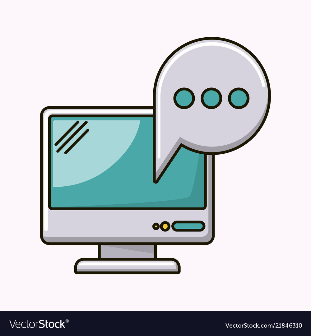 Computer desktop isolated icon Royalty Free Vector Image
