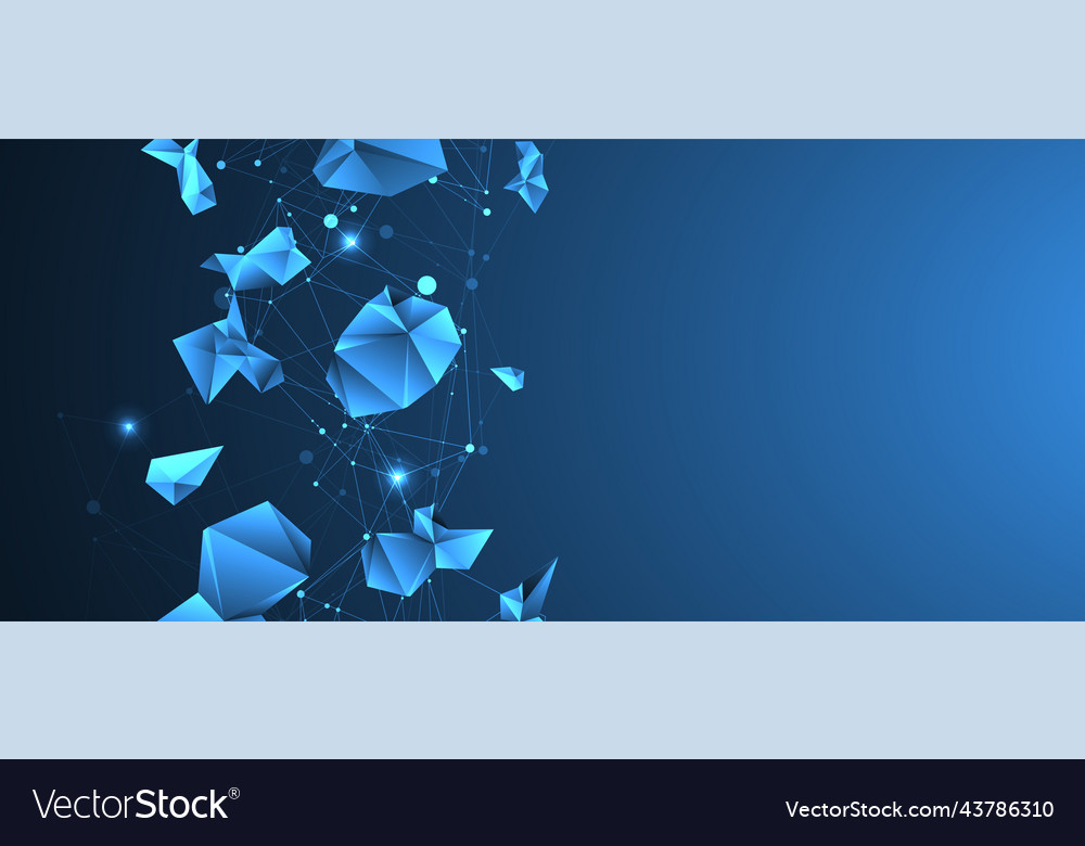 Connected Polygons Glowing Blue Plexus Background Vector Image