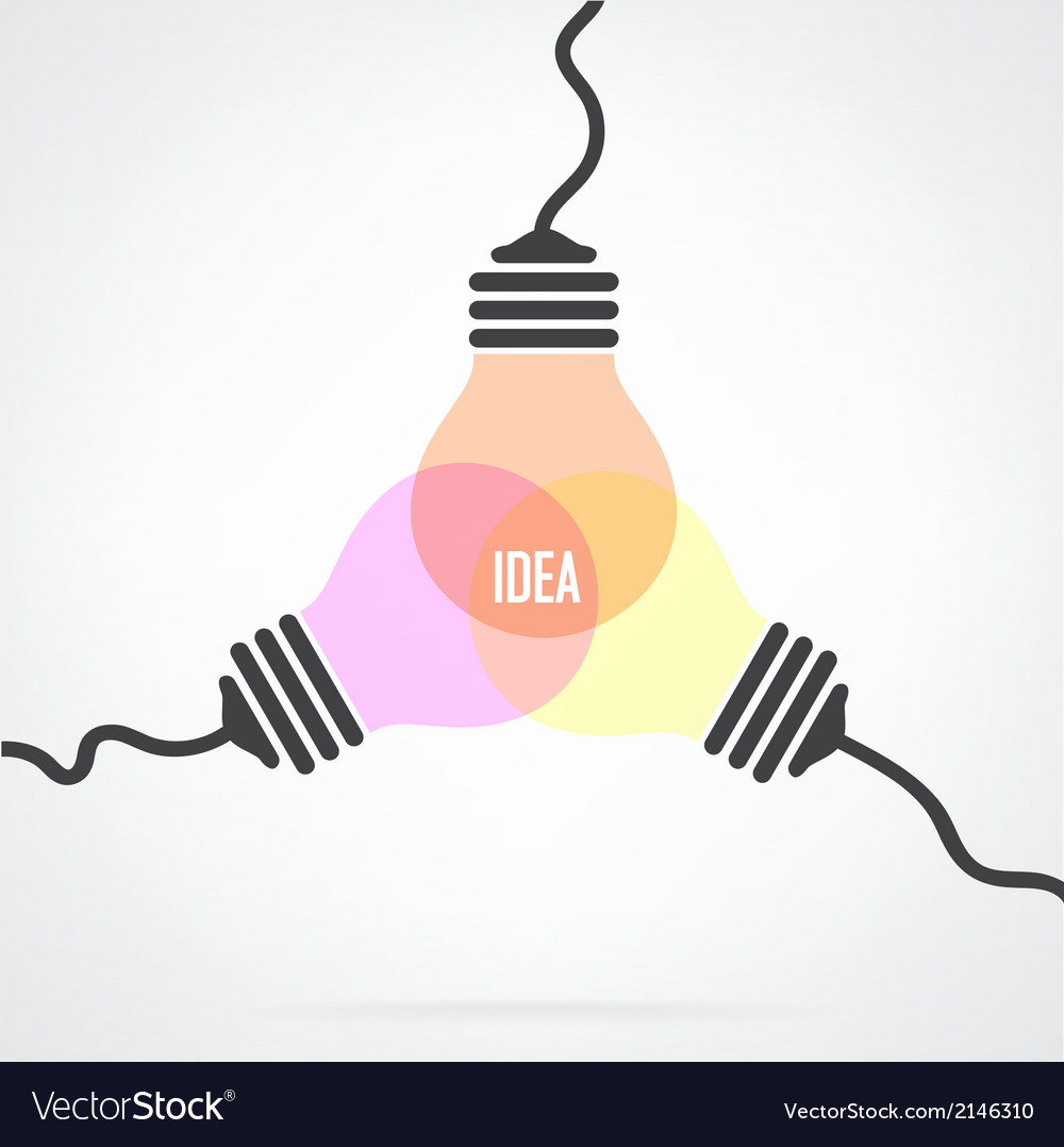 Creative light bulb idea concept background Vector Image