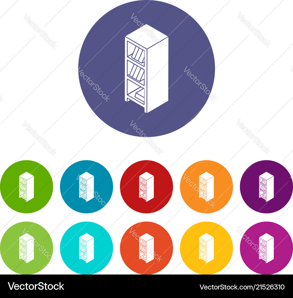 File wardrobe icons set color Royalty Free Vector Image