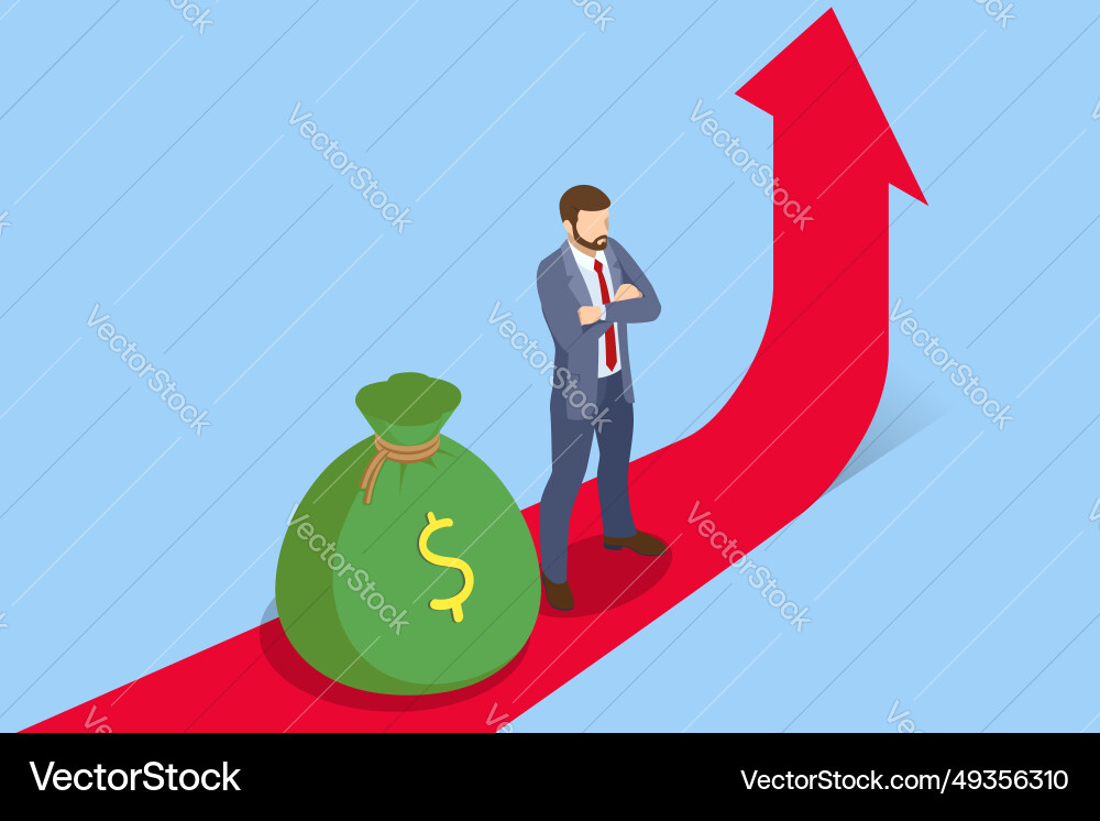 Isometric investment strategy portfolio Royalty Free Vector
