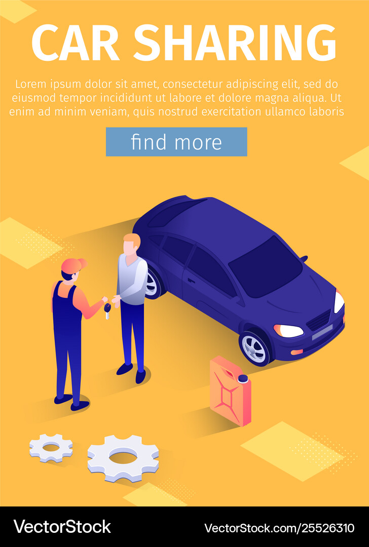 Mobile text poster for online car sharing service Vector Image