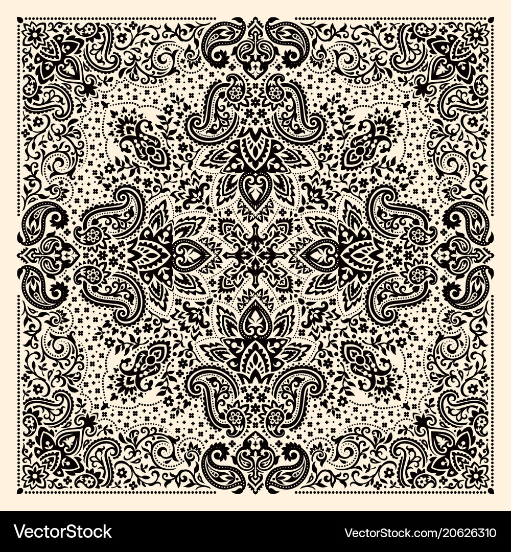 Paisley bandana print Royalty Free Vector Image