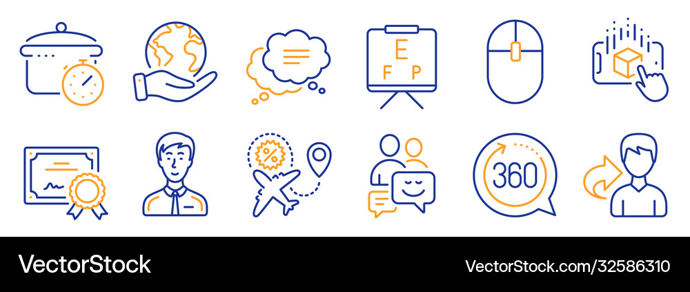 Set business icons such as vision board text Vector Image