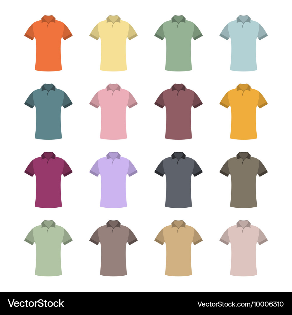 Set of colored t-shirts Royalty Free Vector Image