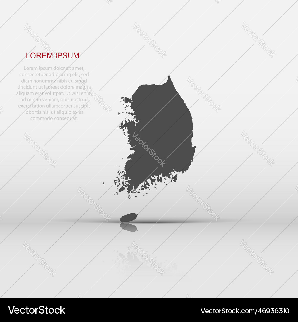South korea map icon in flat style korea Vector Image