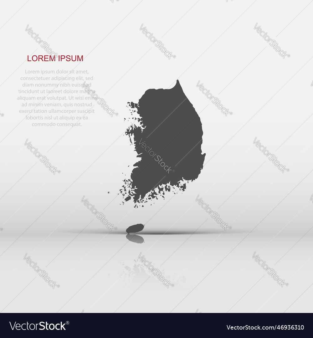 South korea map icon in flat style south korea Vector Image South korea map icon in flat style south korea Vector Image