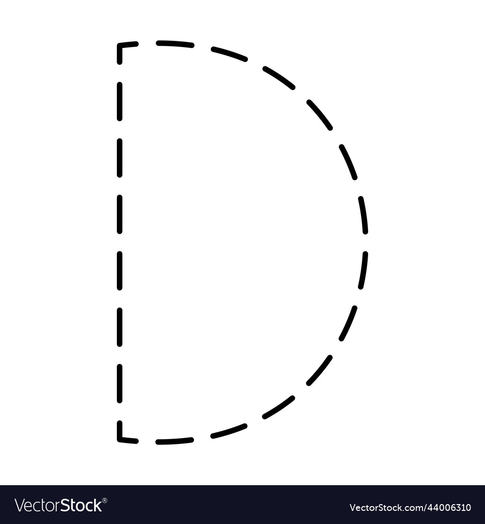 Tracing alphabet letter d prewriting dotted line Vector Image Tracing alphabet letter d prewriting dotted line Vector Image
