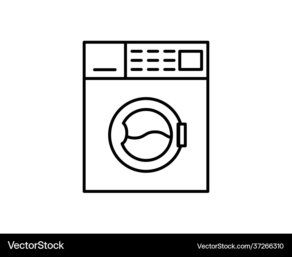 Washing machine line icon laundry outline logo Vector Image