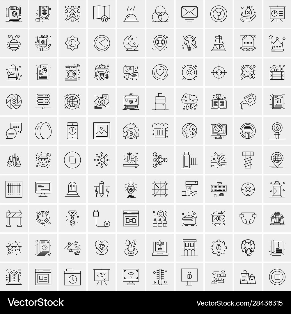 100 business icons universal set for web Vector Image