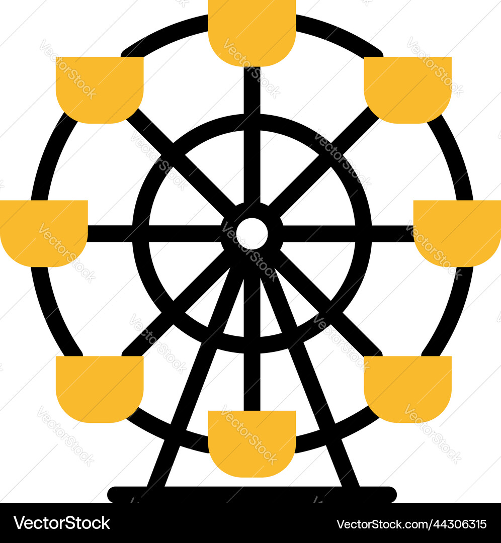 Amusment ferris wheel on a white background Vector Image