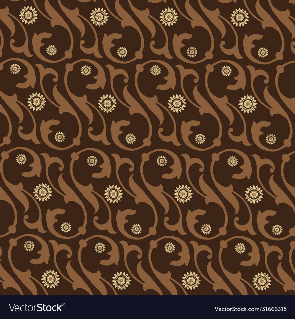 Beautiful floral pattern on javanese batik Vector Image
