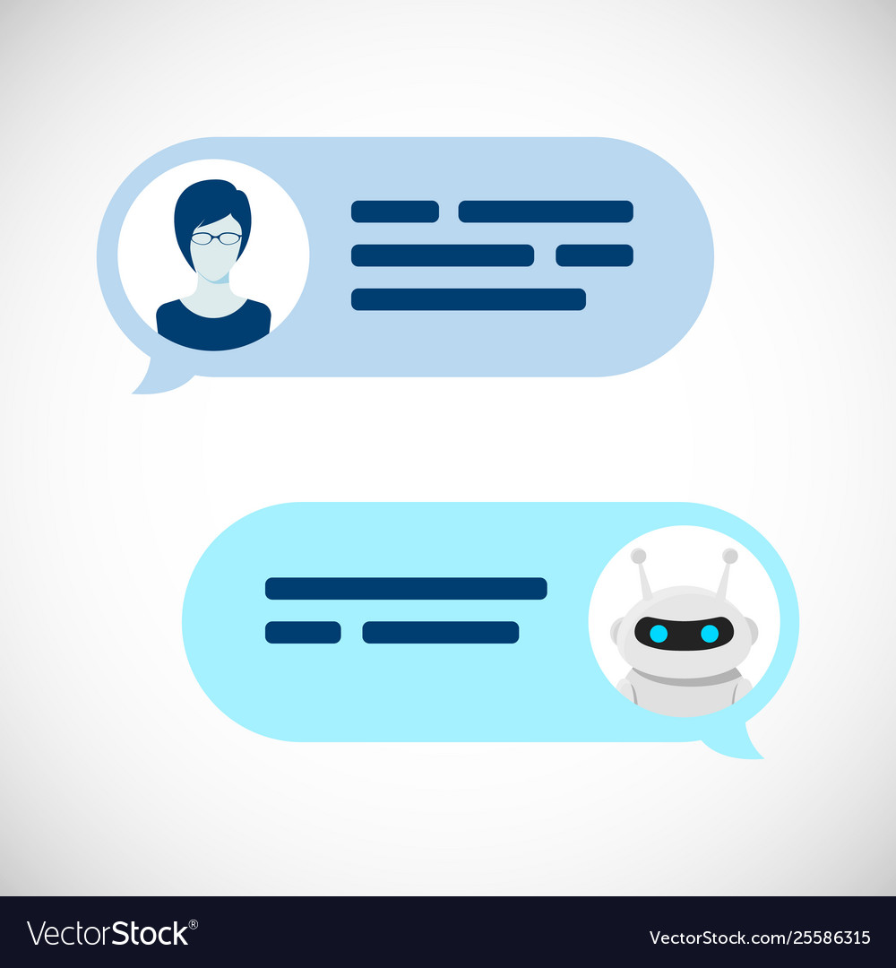 Chatbot robot concept dialog help service user Vector Image