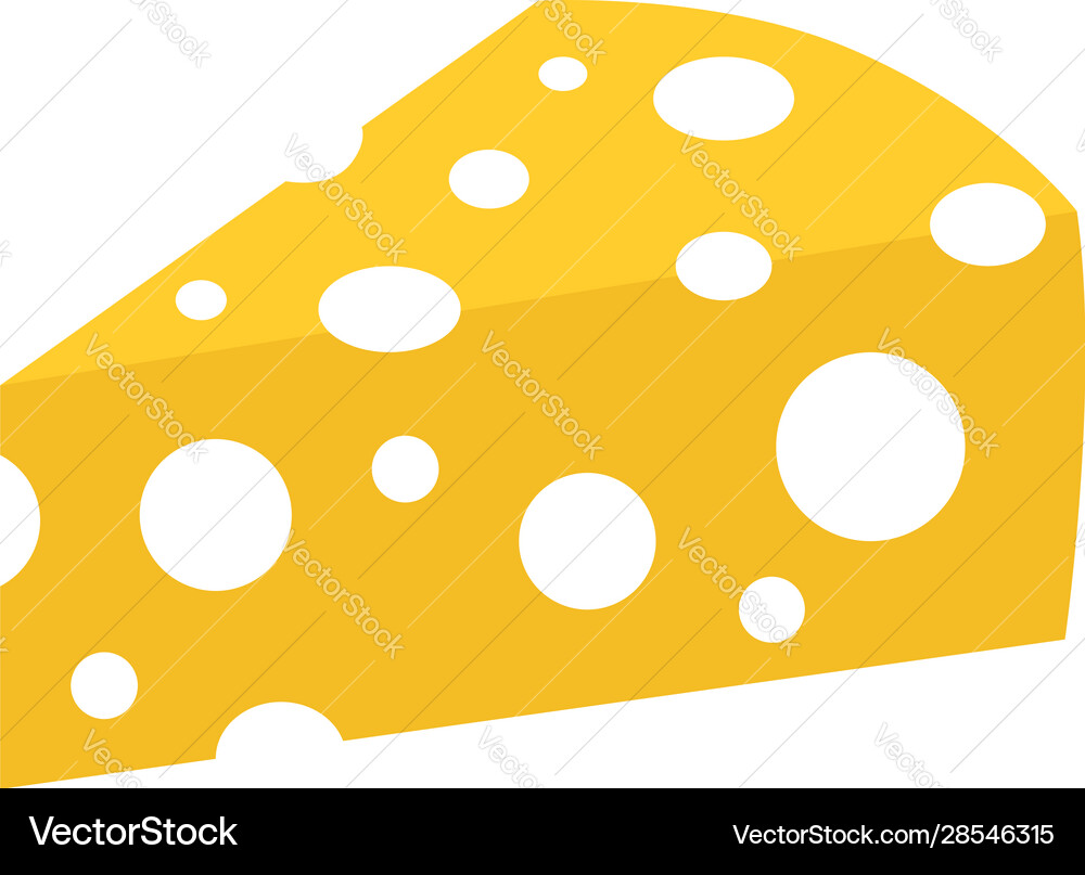 Cheese flat icon pieces cheese isolated on Vector Image