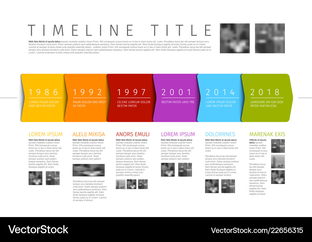 Colorful infographic timeline report template Vector Image