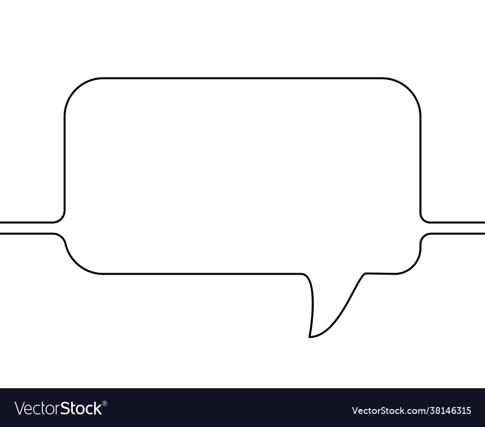 Continuous line drawing rectangular speech Vector Image