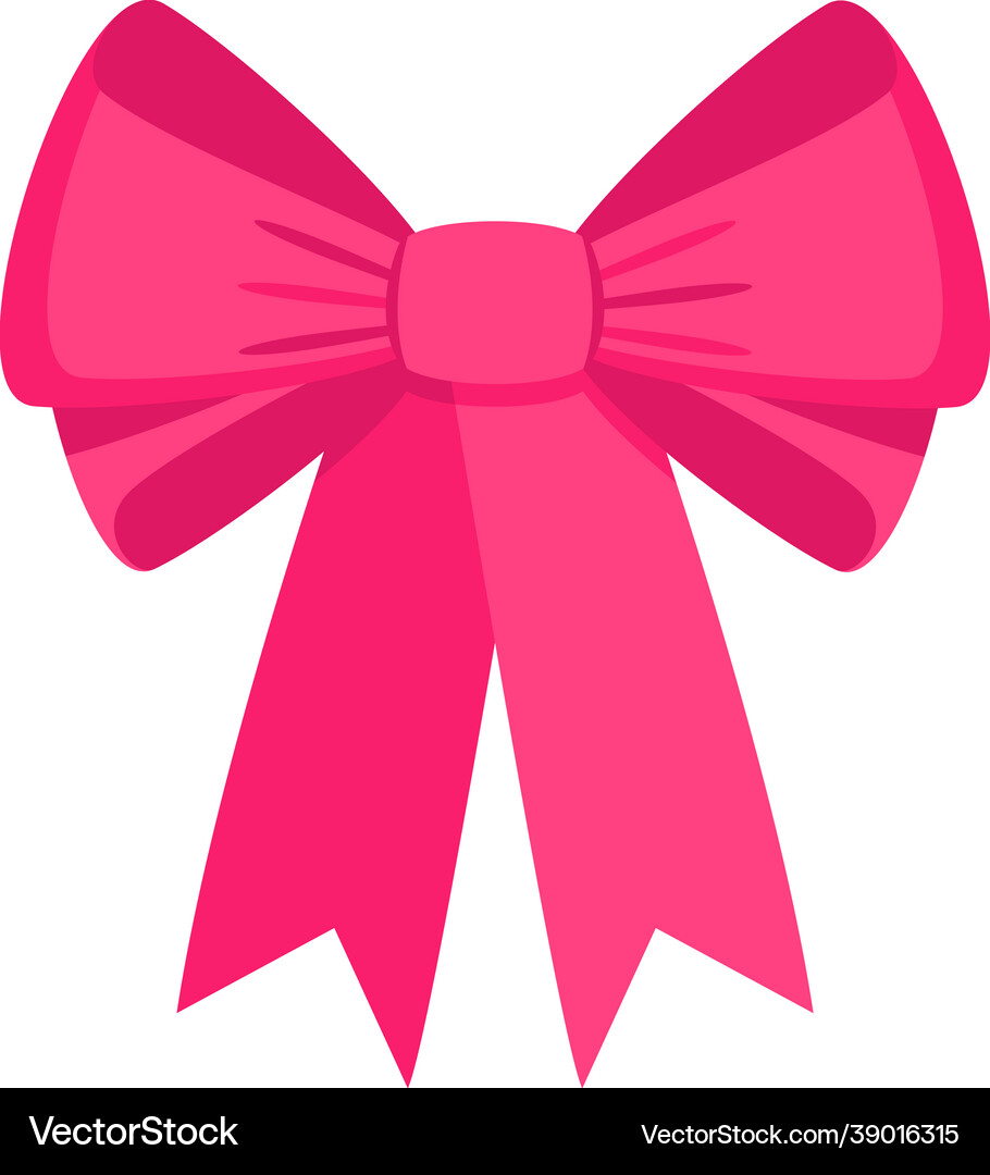 Decorative festive red bow icon for greeting Vector Image