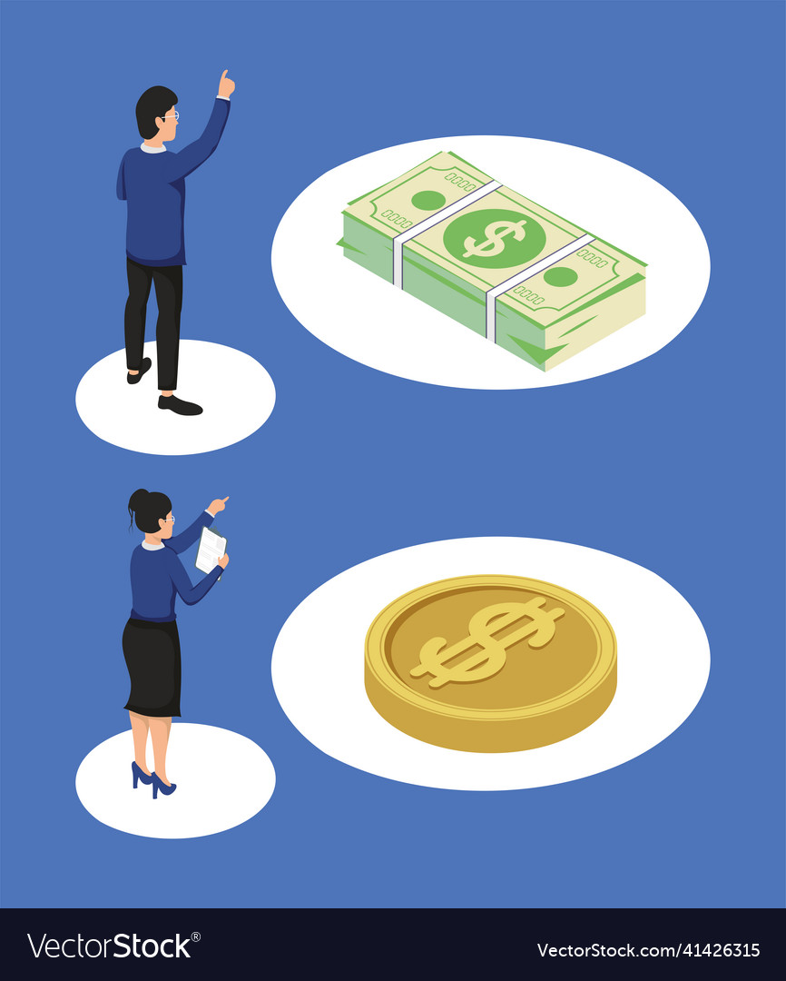 Four financial management icons Royalty Free Vector Image
