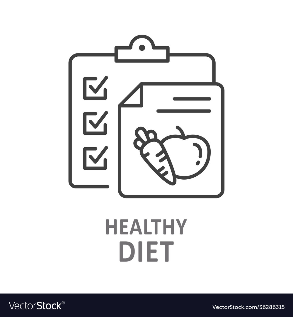 Healthy diet line icon isolated Royalty Free Vector Image