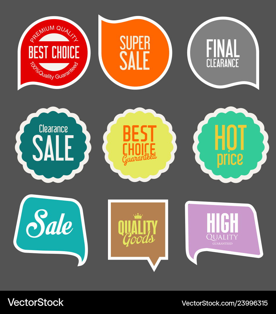 Modern sale stickers collection 2 Royalty Free Vector Image